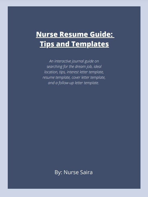 New Grad Nurse Resume Template Guide - Etsy