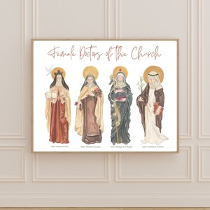Female Doctors of the Church Catholic Print Catholic Wall Art Decor Women Saints DIGITAL ...
