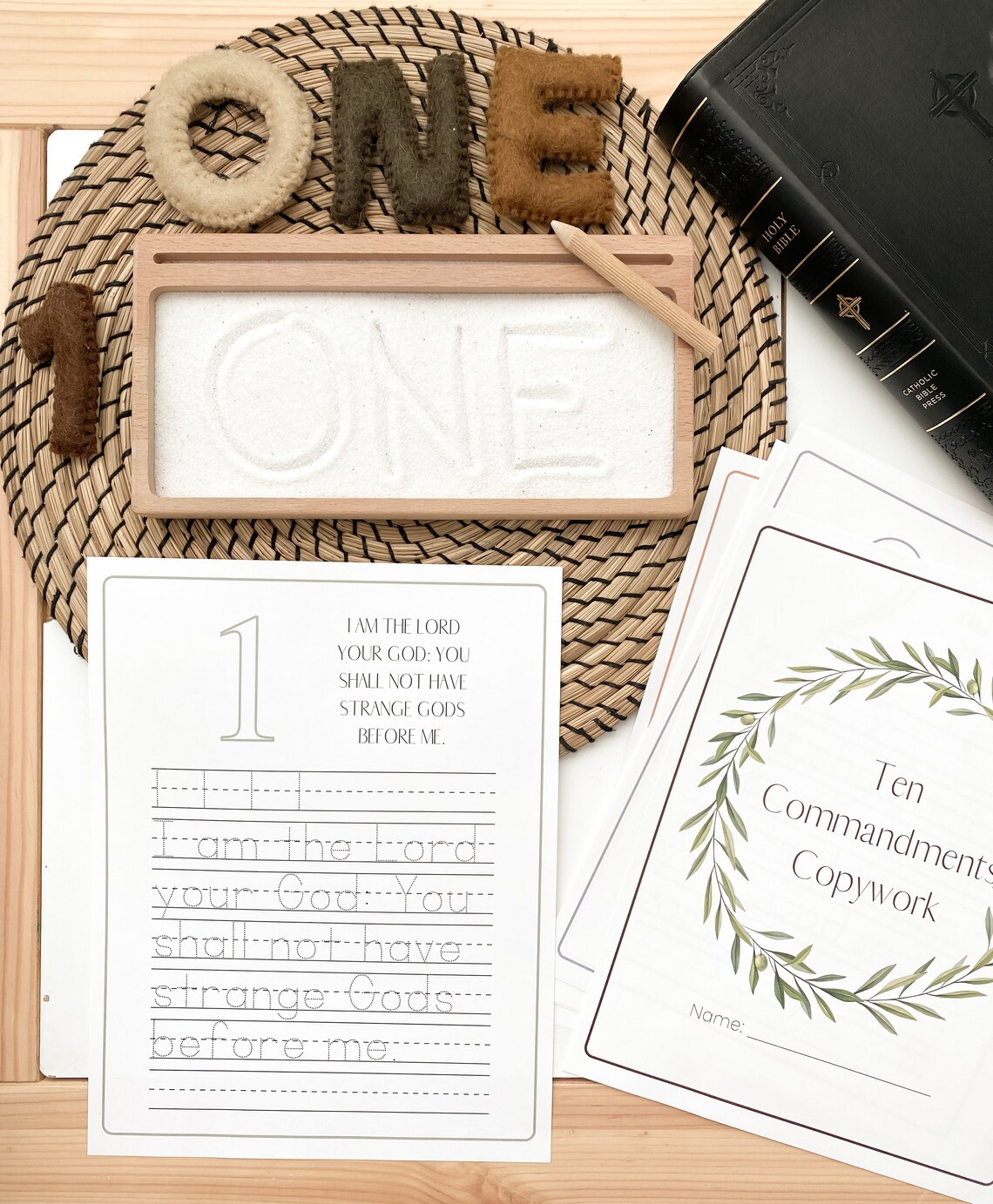 Ten Commandments Copywork Printable Catholic Copy Work - Etsy