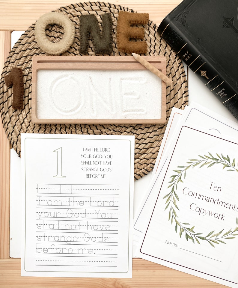 Ten Commandments Copywork Printable Catholic Copy Work - Etsy