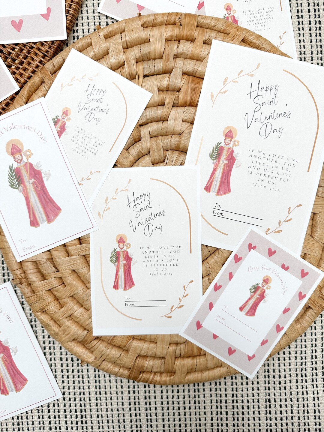 Saint Valentines Day Cards Printable Digital Download Catholic ...