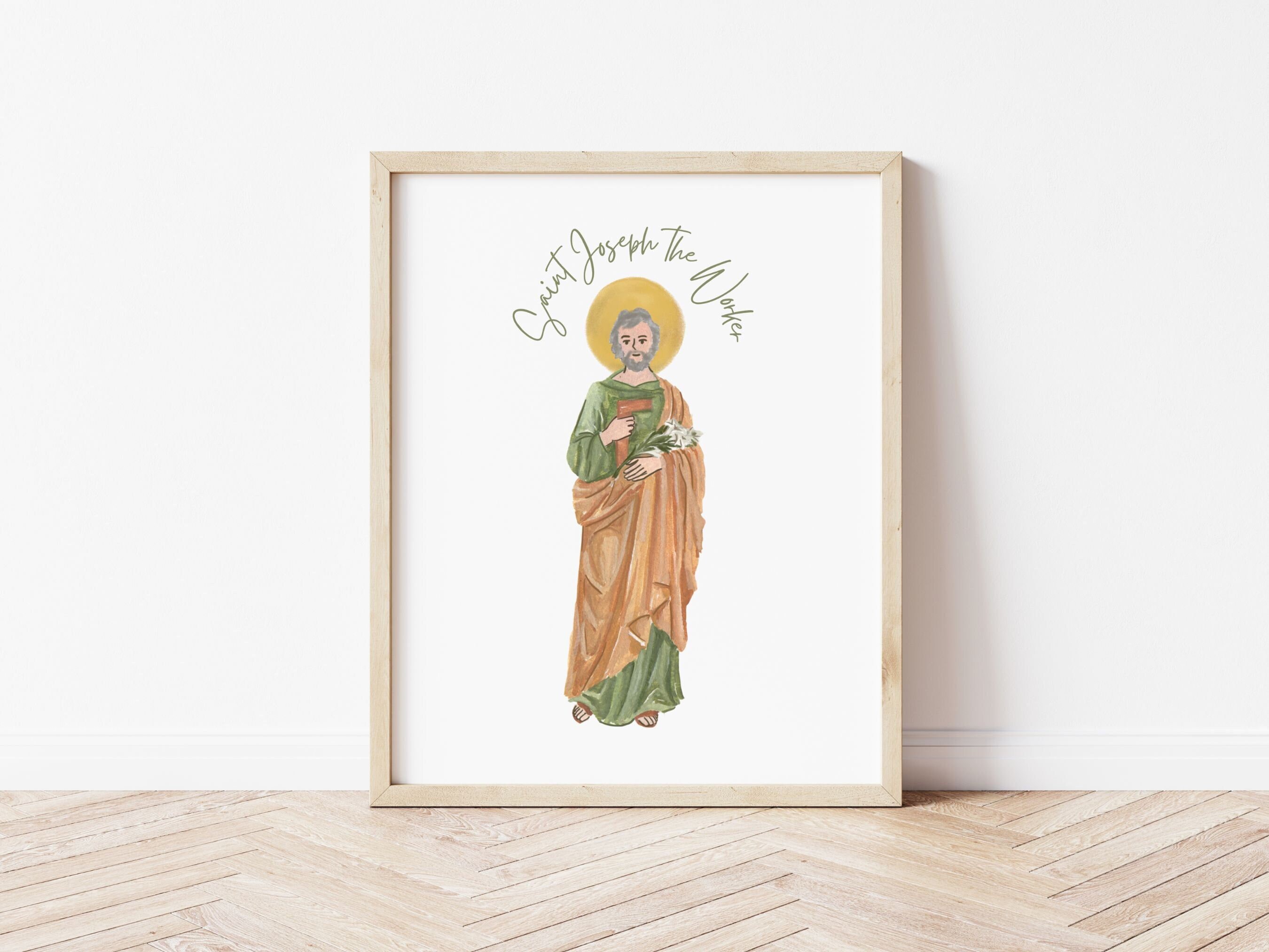 Saint Joseph the Worker Print Catholic Wall Art Decor DIGITAL DOWNLOAD ...