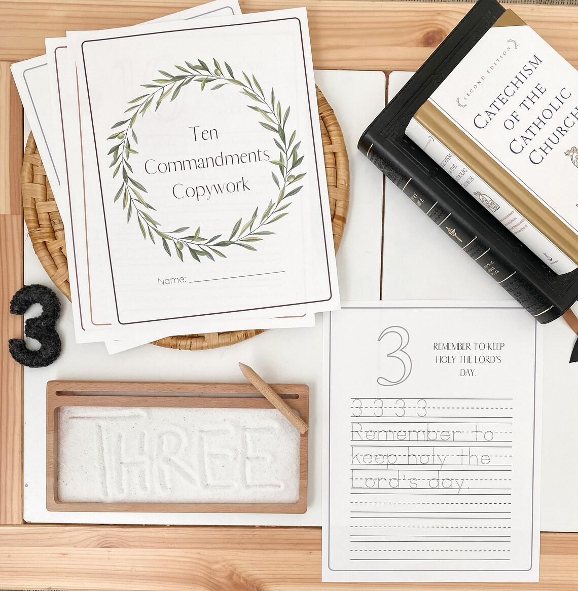 Ten Commandments Copywork Printable Catholic Copy Work - Etsy