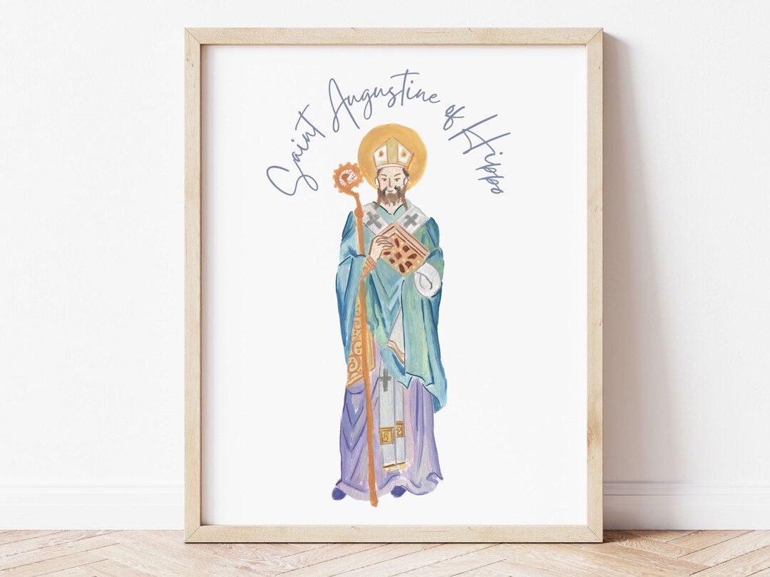 Saint Augustine of Hippo Print Wall Art Catholic - Etsy