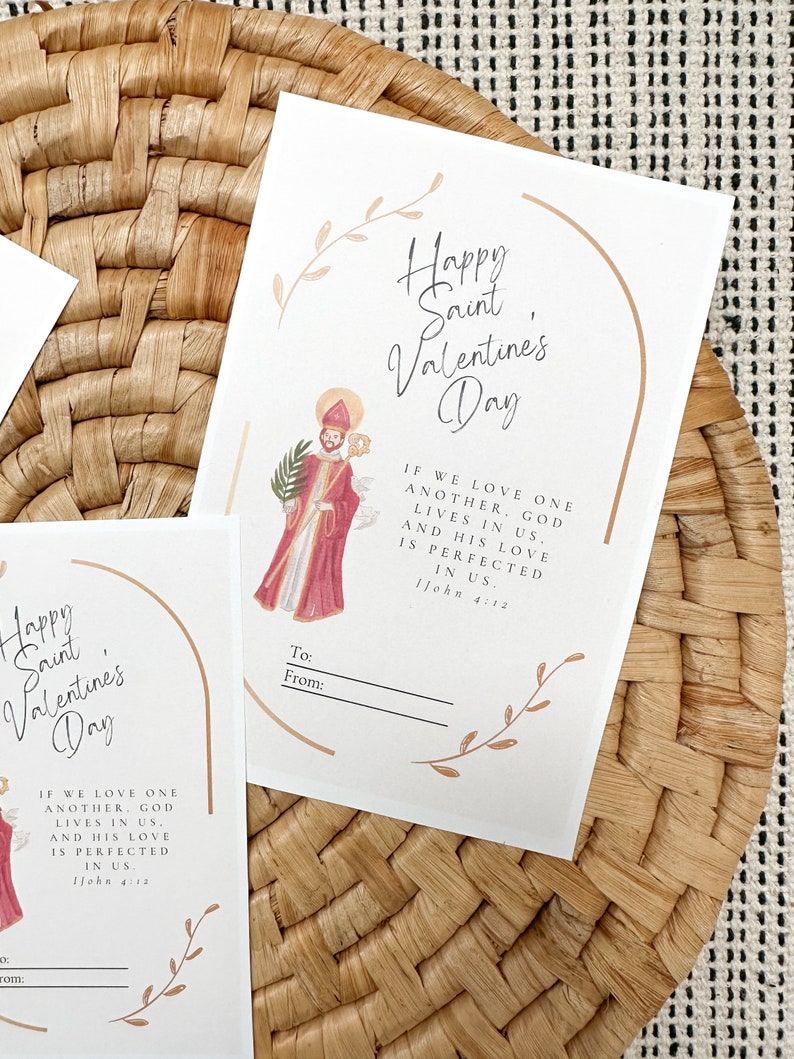 Saint Valentines Day Cards Printable Digital Download Catholic - Etsy