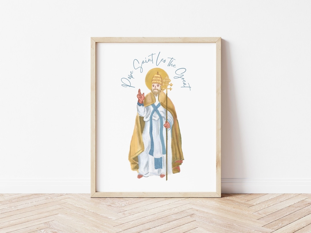 Saint Pope Leo the Great Print Wall Art Catholic - Etsy
