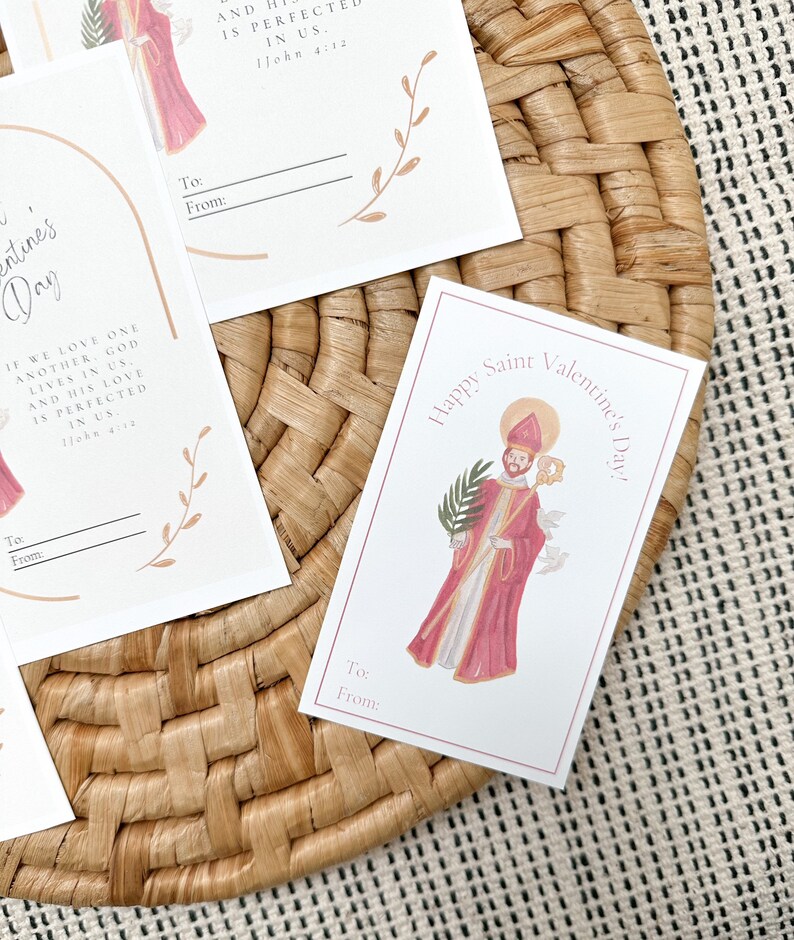 Saint Valentines Day Cards Printable Digital Download Catholic - Etsy