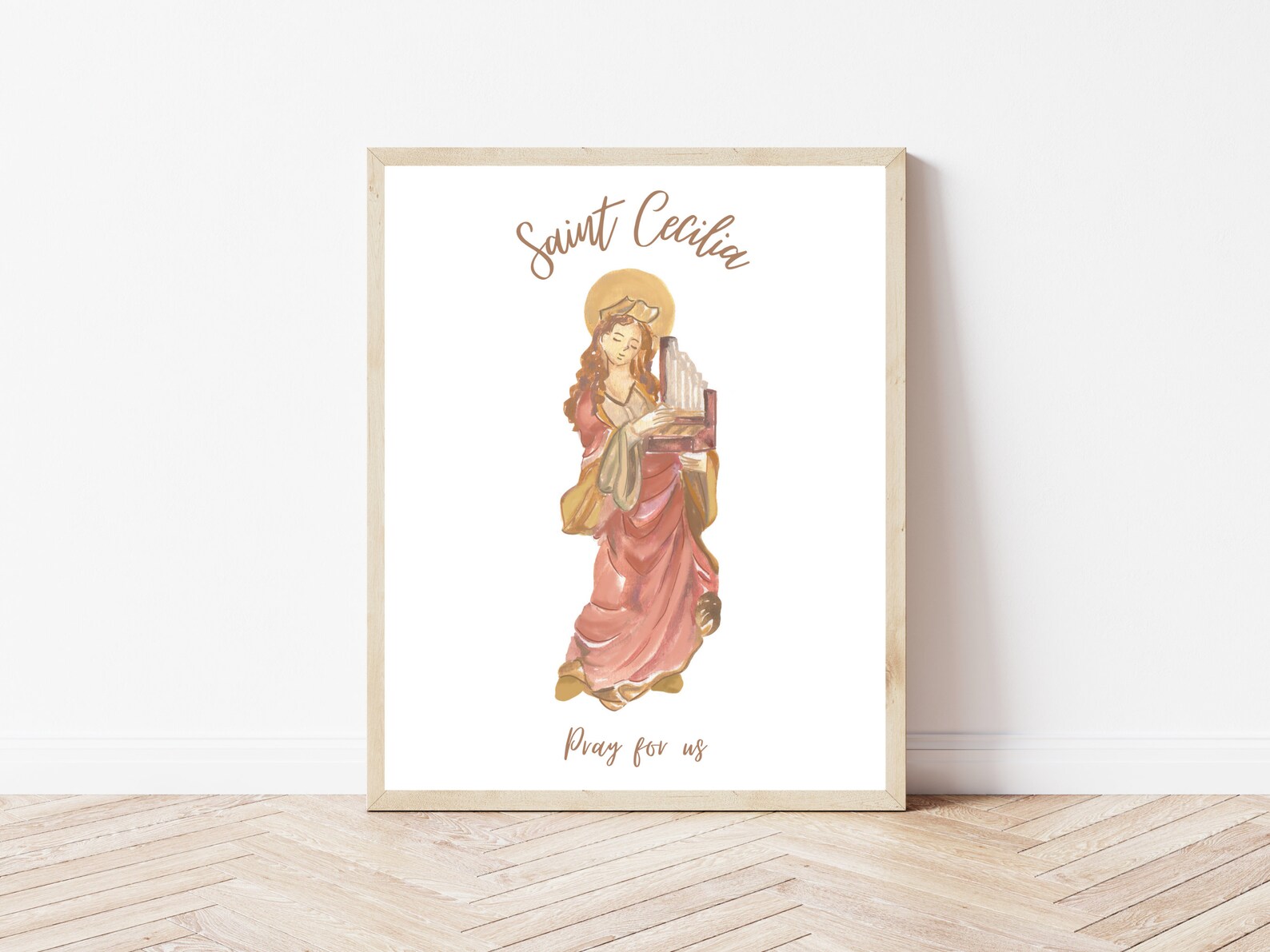 Saint Cecilia Wall Art Catholic Illustration - Etsy