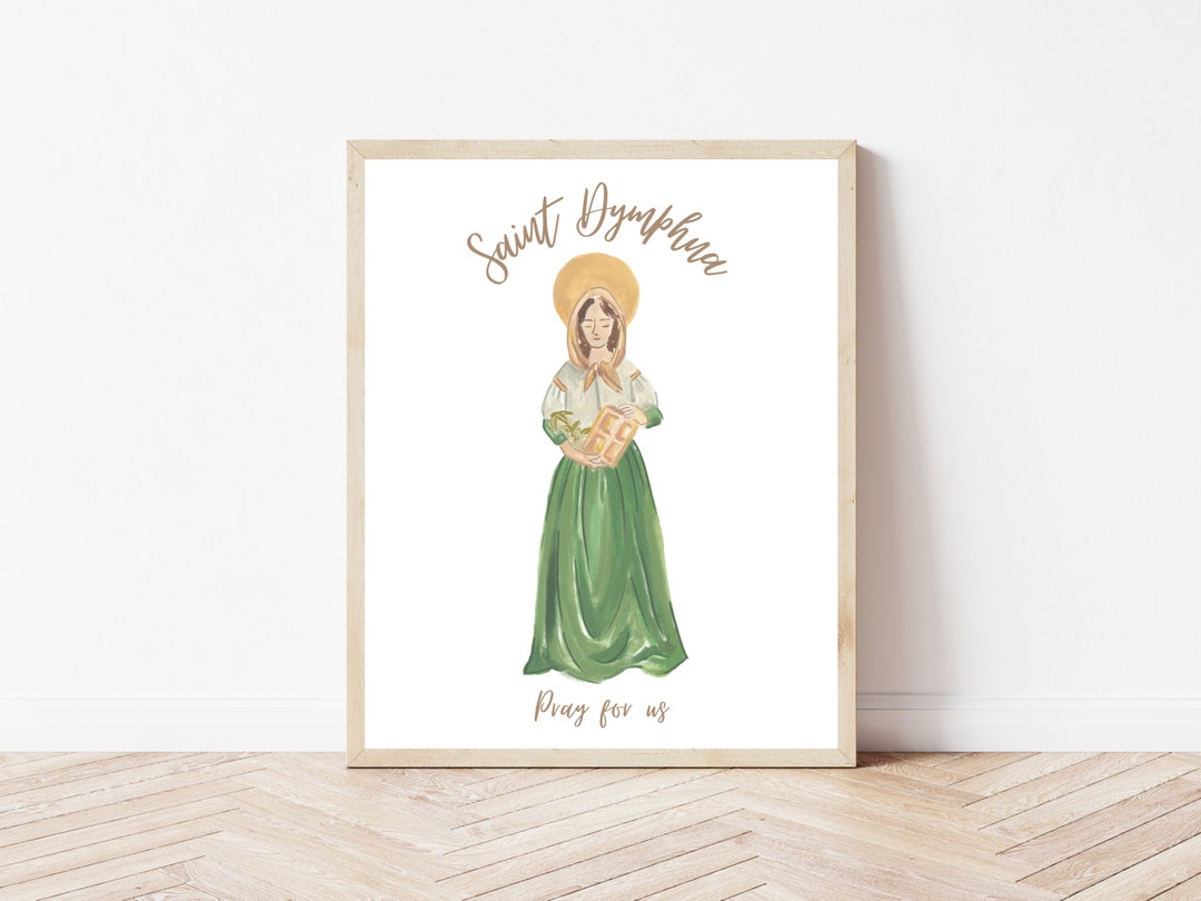 Saint Dymphna Wall Art Catholic Illustration - Etsy