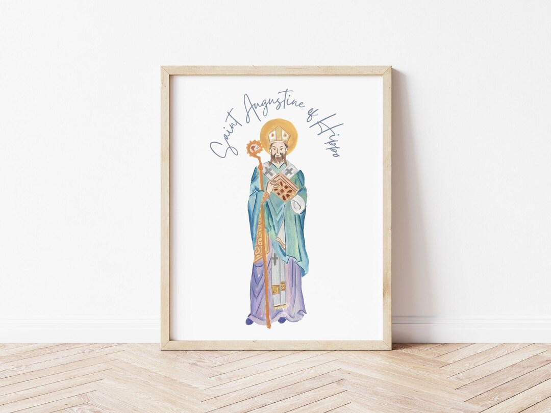 Saint Augustine of Hippo Print Catholic Wall Art Decor DIGITAL DOWNLOAD ...