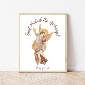 Saint Michael the Archangel Wall Art Catholic Illustration - Etsy