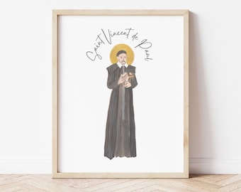Saint Vincent De Paul Printable Wall Art, Catholic Poster Print ...
