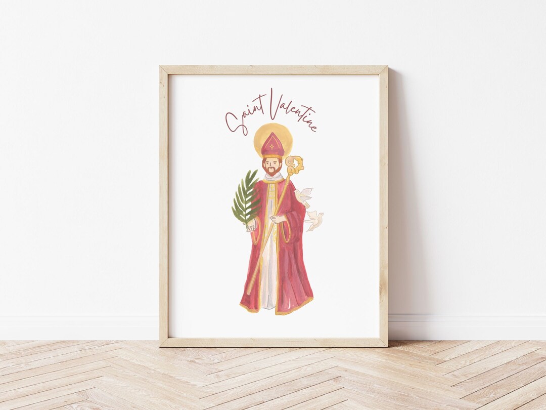 Saint Valentine Print Catholic Wall Art Valentine's Day DIGITAL ...