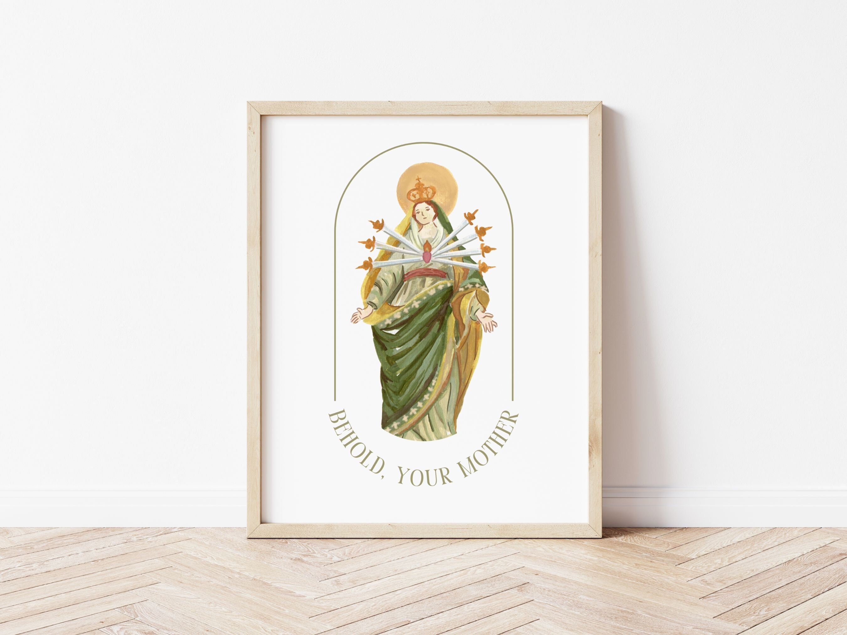 Behold Your Mother Mary Print Catholic Wall Art Decor DIGITAL DOWNLOAD ...