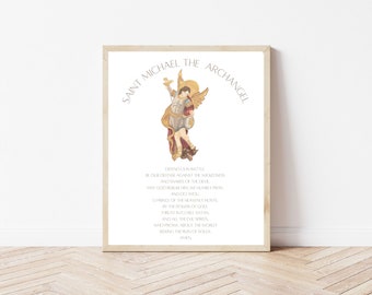 St. Michael the Archangel Prayer Printable, Saint Michael Wall Art ...