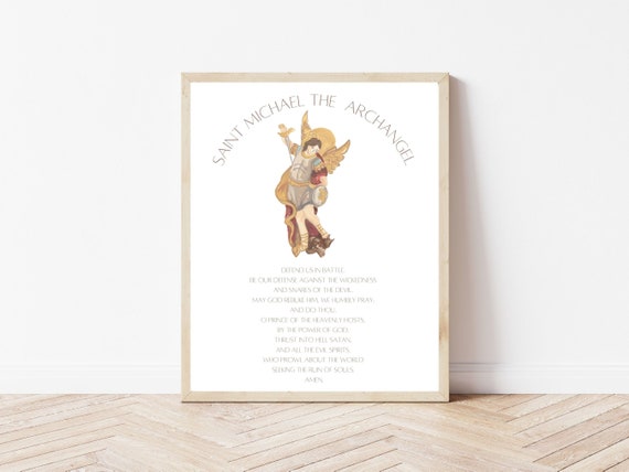 Saint Michael the Archangel Prayer Wall Art Catholic - Etsy