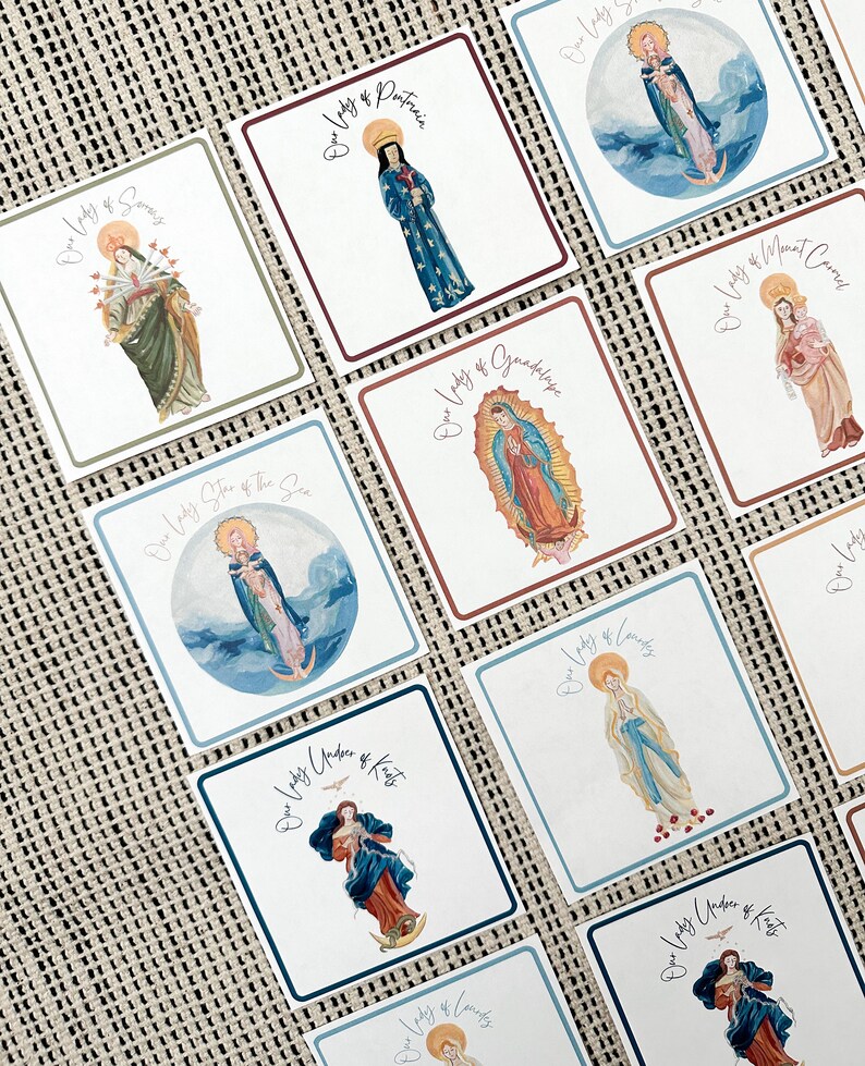 Marian Memory Game Catholic Kids Activities Mary Matching - Etsy