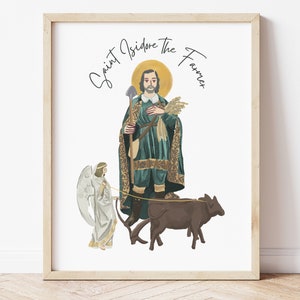Saint Isidore the Farmer Print Catholic Christian Wall Art - Etsy