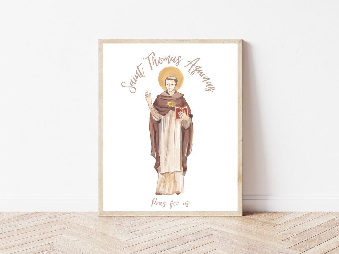 Saint Thomas Aquinas Wall Art Catholic Illustration - Etsy