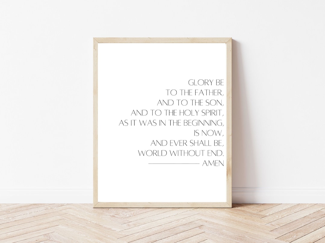Glory Be Prayer Wall Art Catholic Typography DIGITAL DOWNLOAD - Etsy