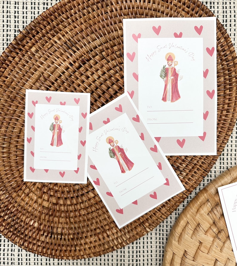 Saint Valentines Day Cards Printable Digital Download Catholic - Etsy