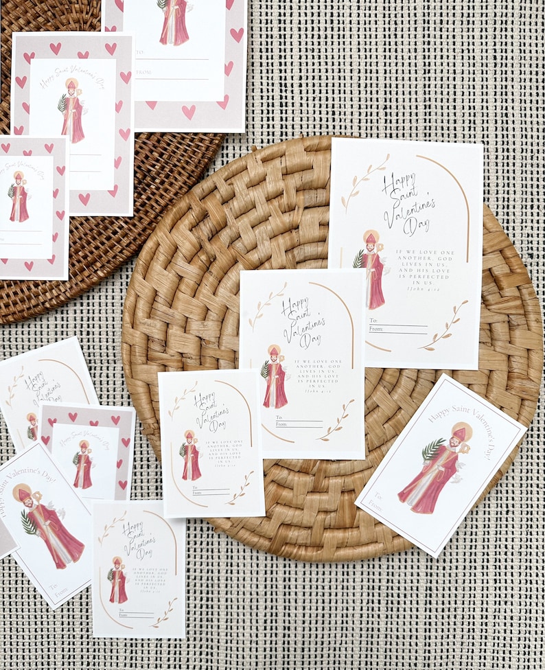 Saint Valentines Day Cards Printable Digital Download Catholic - Etsy