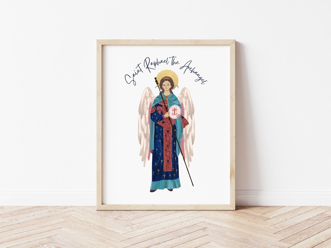 Saint Raphael the Archangel Print Catholic Wall Art Decor DIGITAL ...