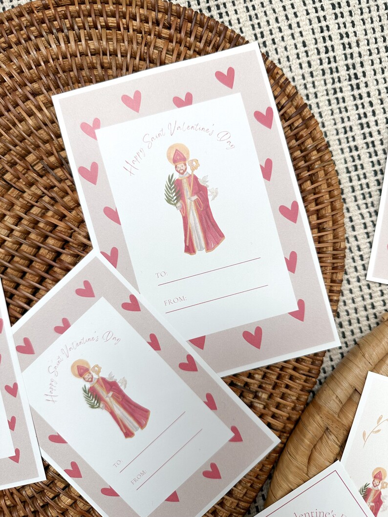 Saint Valentines Day Cards Printable Digital Download Catholic - Etsy