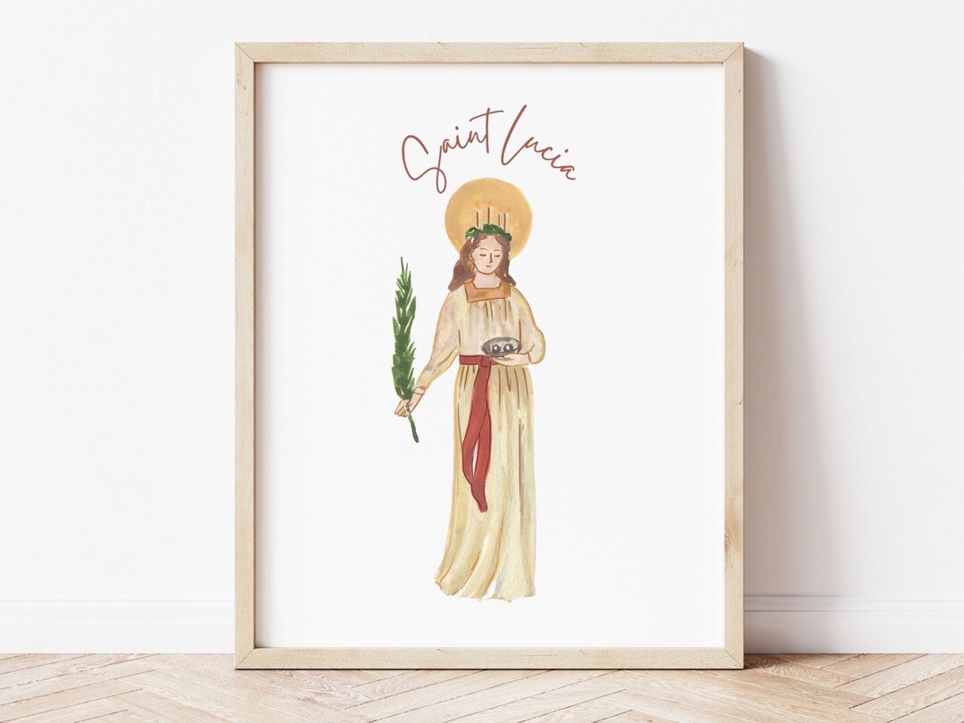 Saint Lucia Lucy Print Wall Art Catholic - Etsy