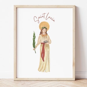 Saint Lucia Lucy Print Wall Art Catholic - Etsy