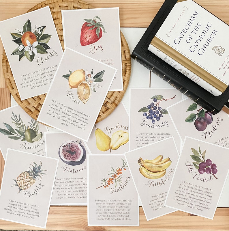 Fruits of the Spirit Cards Printable Catholic Christian - Etsy