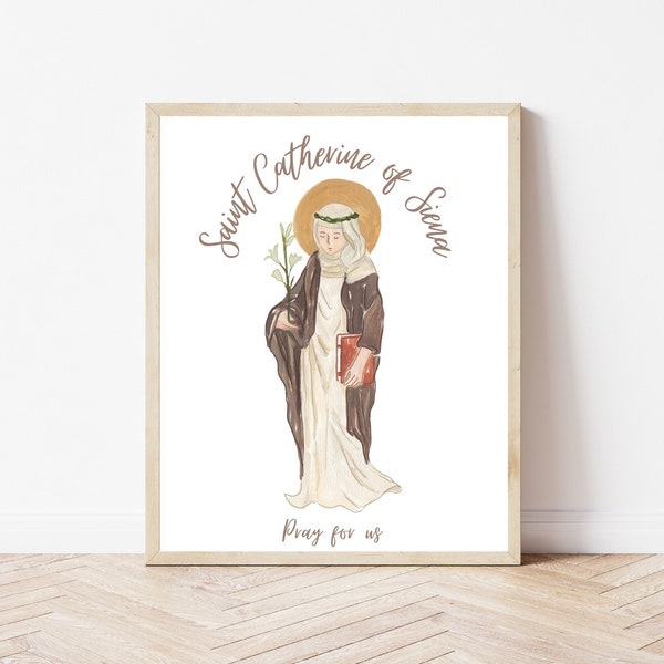 Catholic Saint Catherine of Siena Wall Art - Etsy
