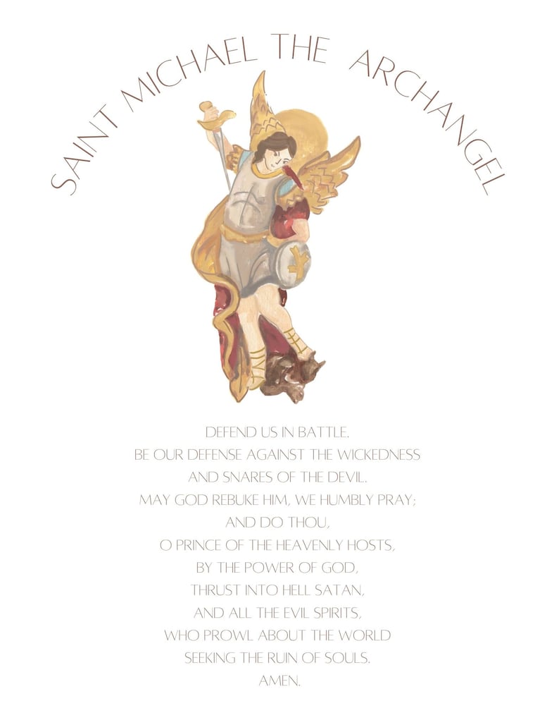 Saint Michael the Archangel Prayer Wall Art Catholic DIGITAL DOWNLOAD ...