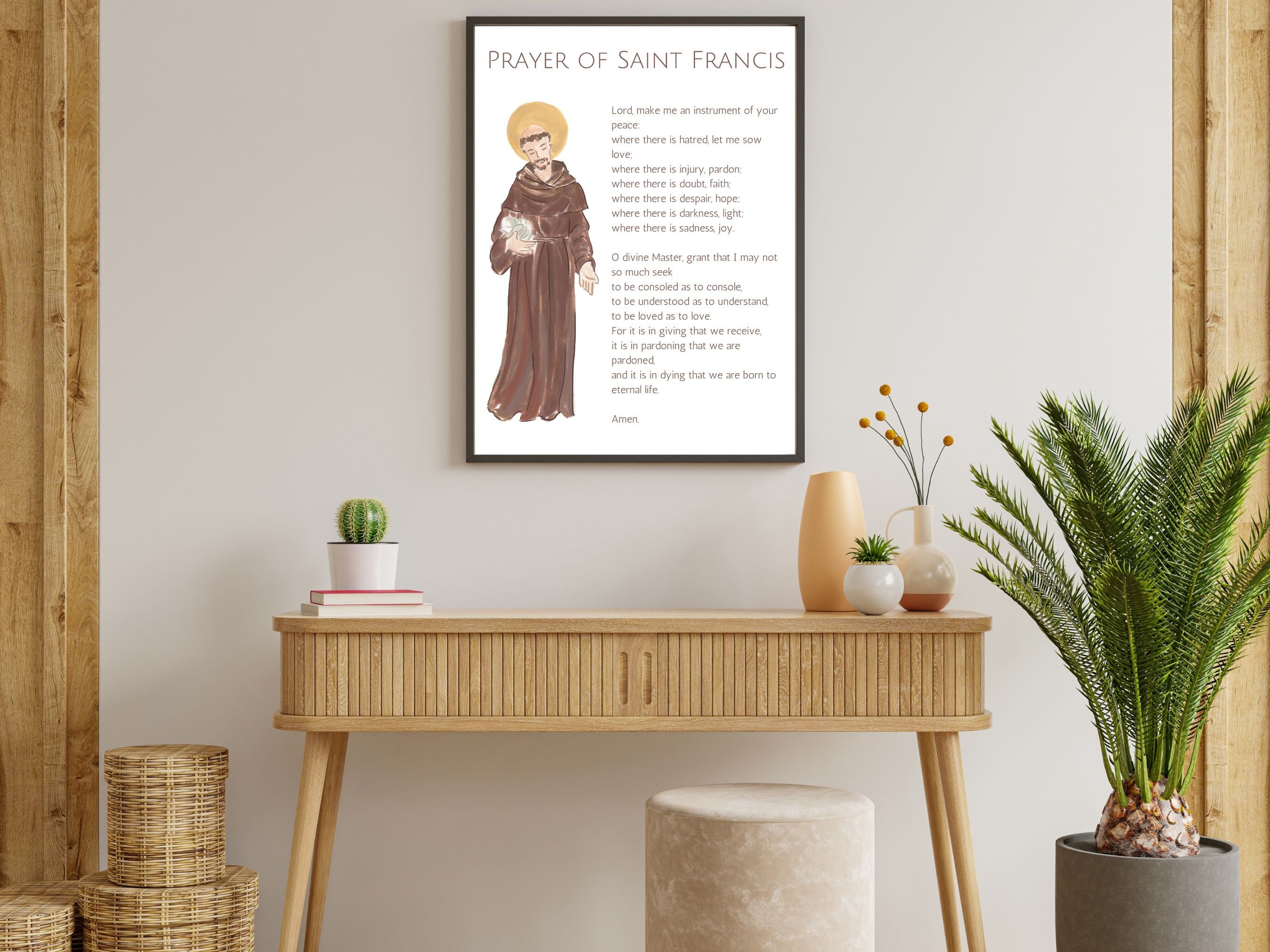 Prayer of Peace Saint Francis of Assisi Print Catholic Art DIGITAL ...