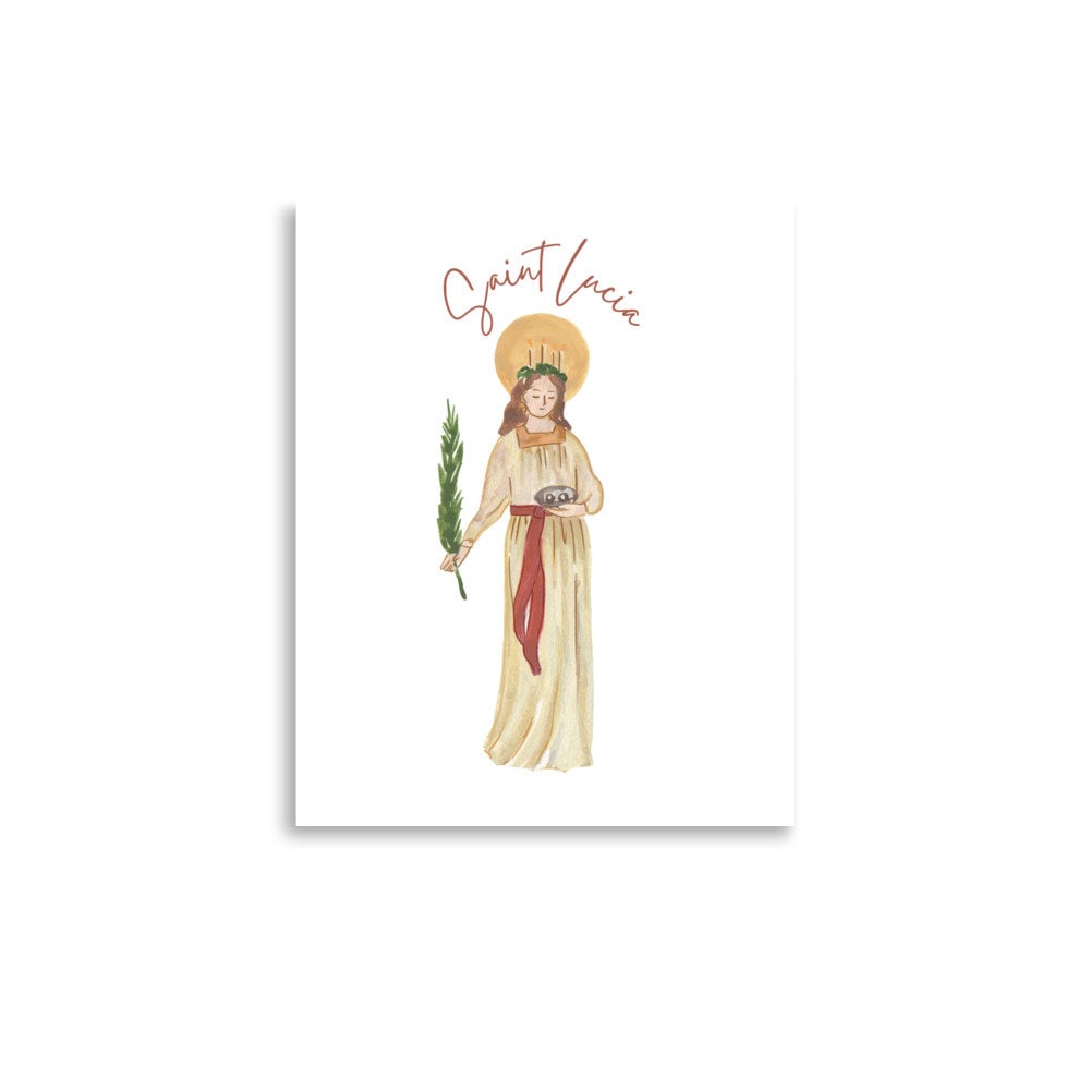 Saint Lucia Lucy Print Wall Art Catholic - Etsy