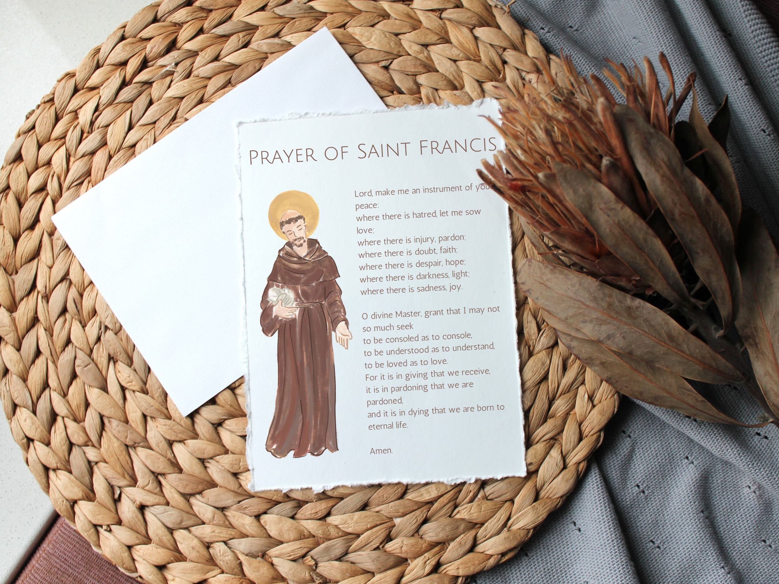 Prayer of Peace Saint Francis of Assisi Print Catholic Art - Etsy