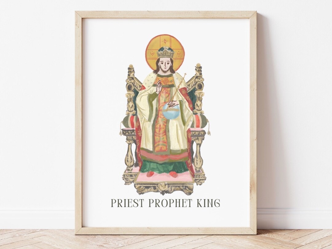 Christ the King Priest Prophet Print Wall Art Catholic Christian - Etsy