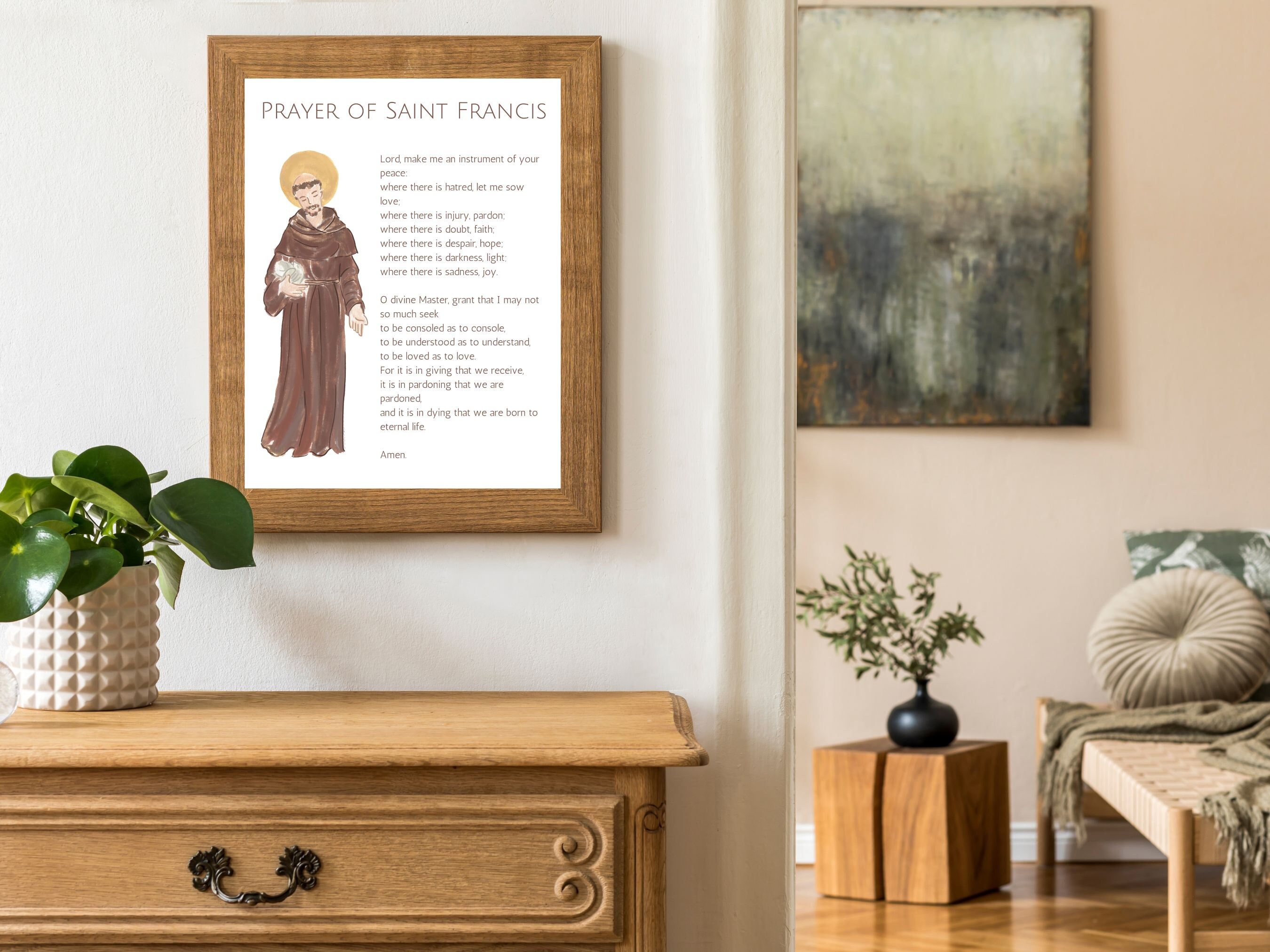 Prayer of Peace Saint Francis of Assisi Print Catholic Art DIGITAL ...
