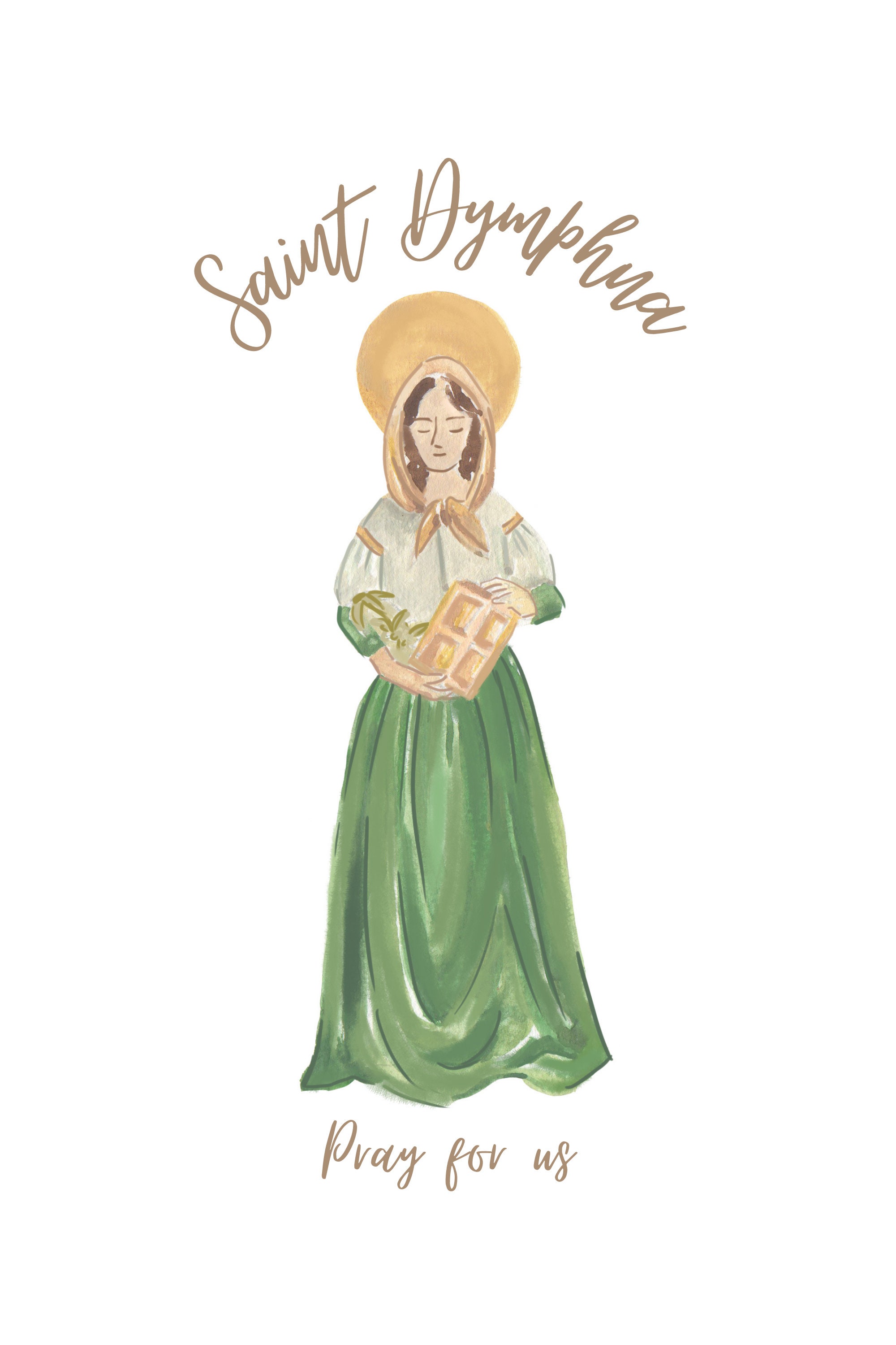 Saint Dymphna Wall Art Catholic Illustration - Etsy