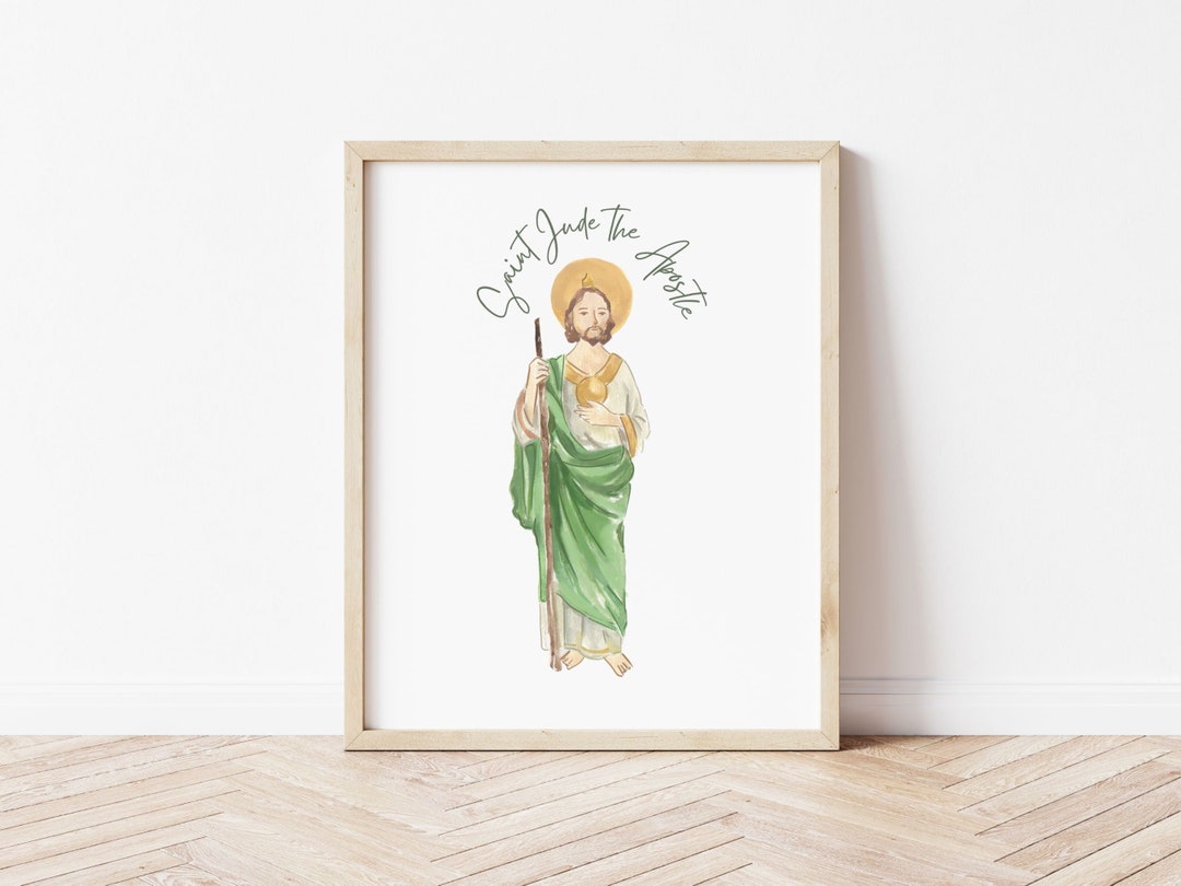 Saint Jude Wall Art Catholic Illustration DIGITAL DOWNLOAD - Etsy