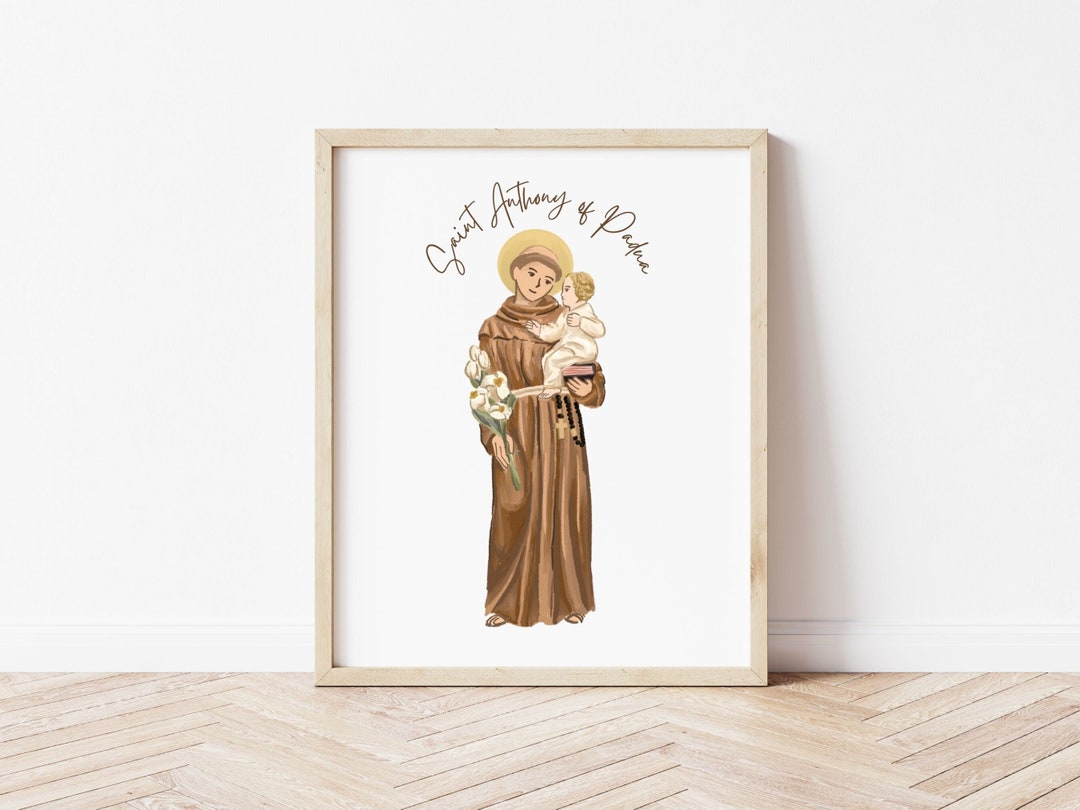 Saint Anthony of Padua Print Catholic Wall Art Decor DIGITAL DOWNLOAD ...