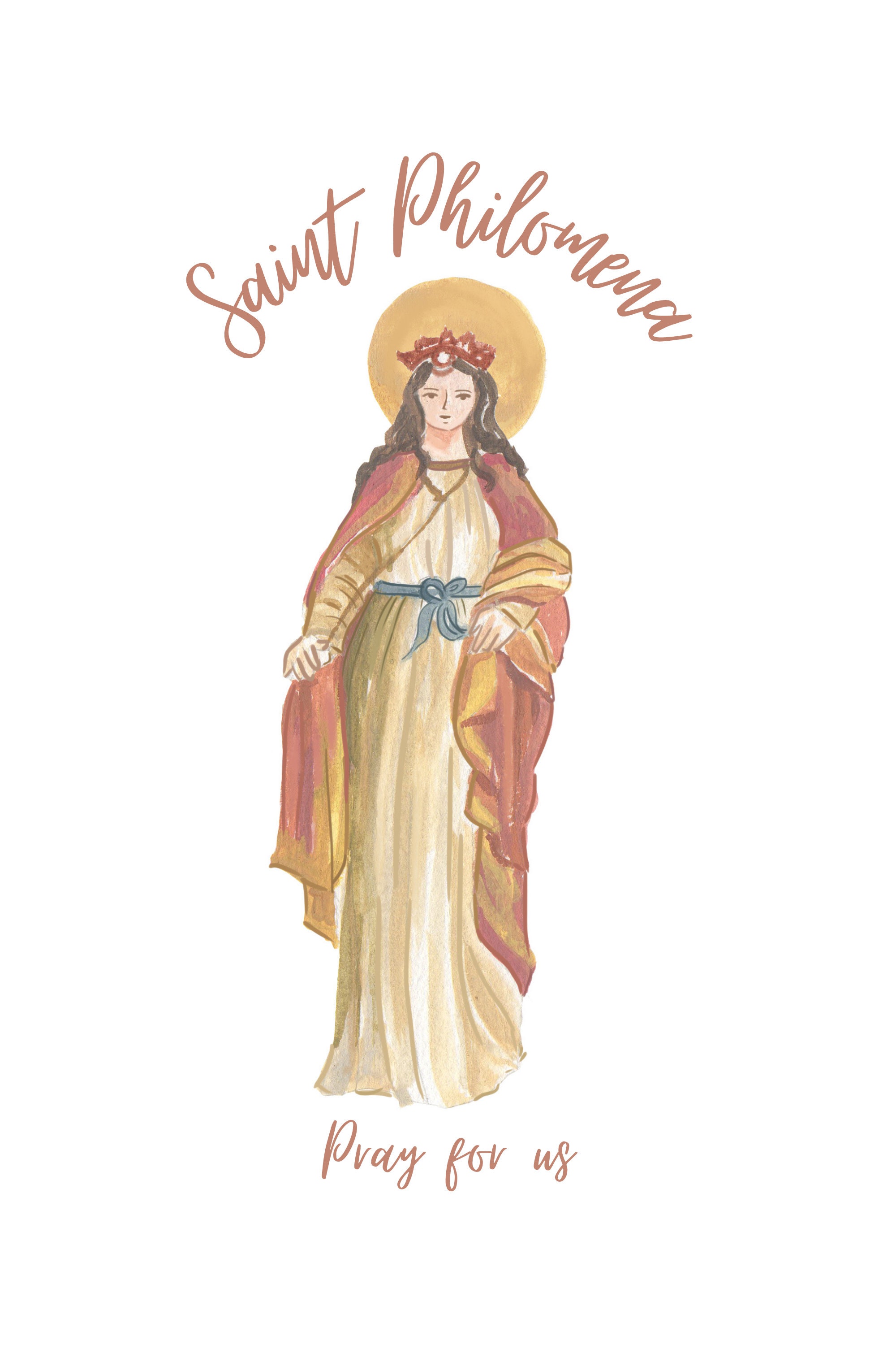 Saint Philomena Wall Art Catholic Illustration - Etsy