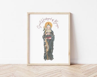 Saint Hildegard of Bingen Printable Wall Art Print, Digital Download ...