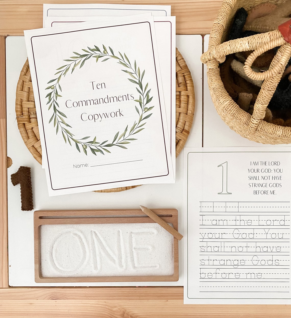 Ten Commandments Copywork Printable Catholic Copy Work - Etsy