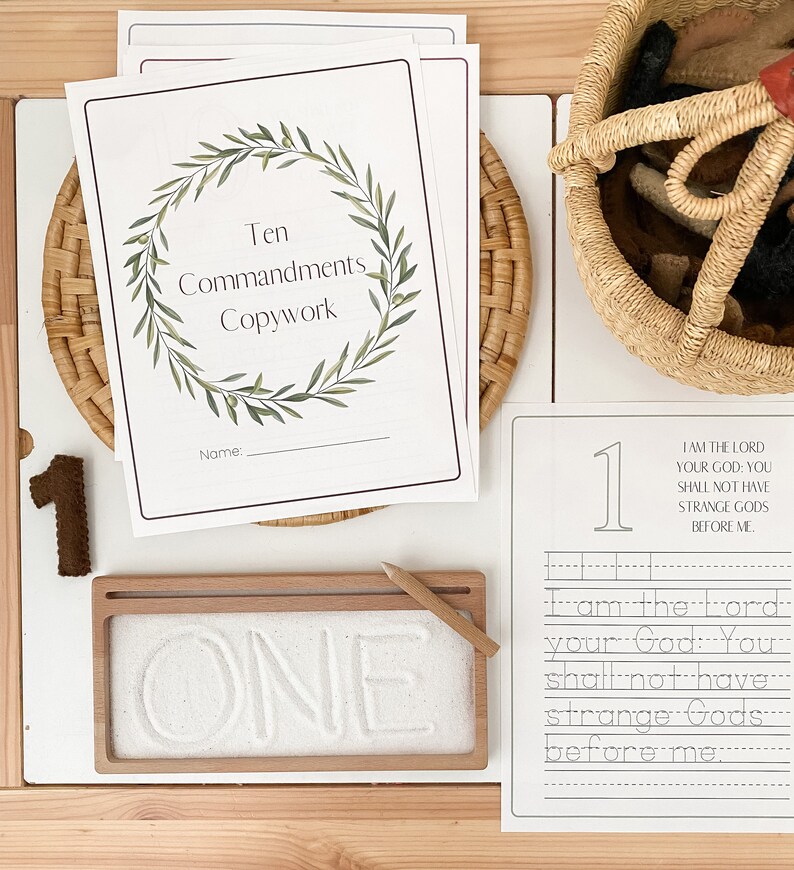 Ten Commandments Copywork Printable Catholic Copy Work - Etsy