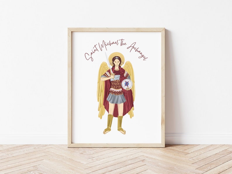 Saint Michael the Archangel Print Catholic Wall Art Decor DIGITAL ...