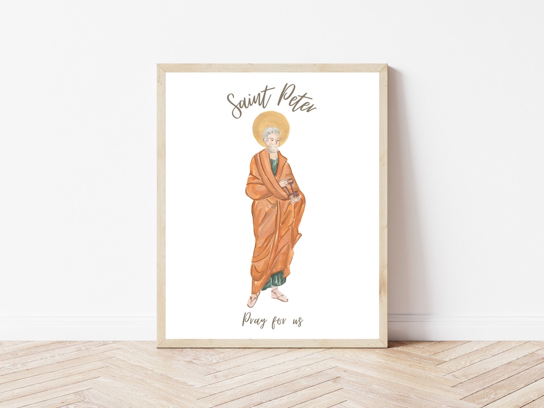 Saint Peter Wall Art Catholic Illustration - Etsy