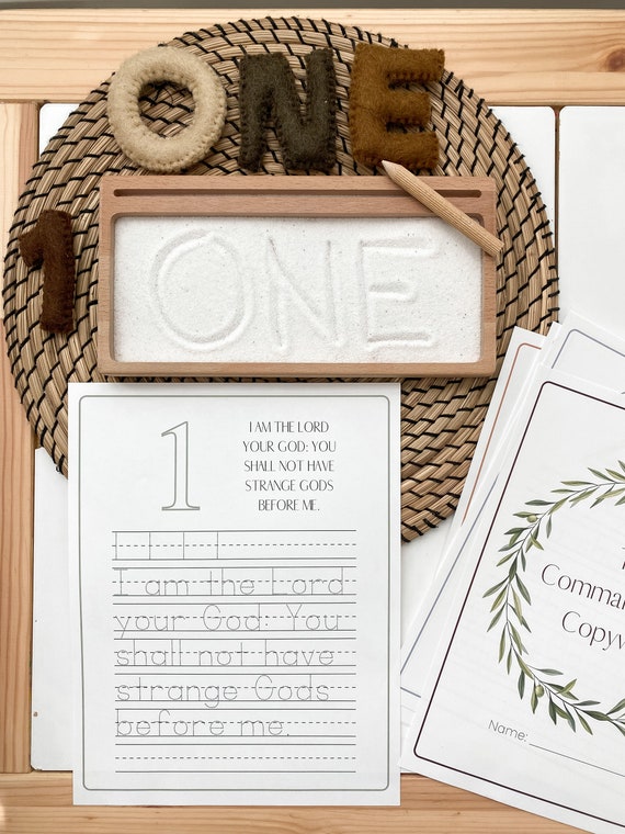 Ten Commandments Copywork Printable Catholic Copy Work - Etsy