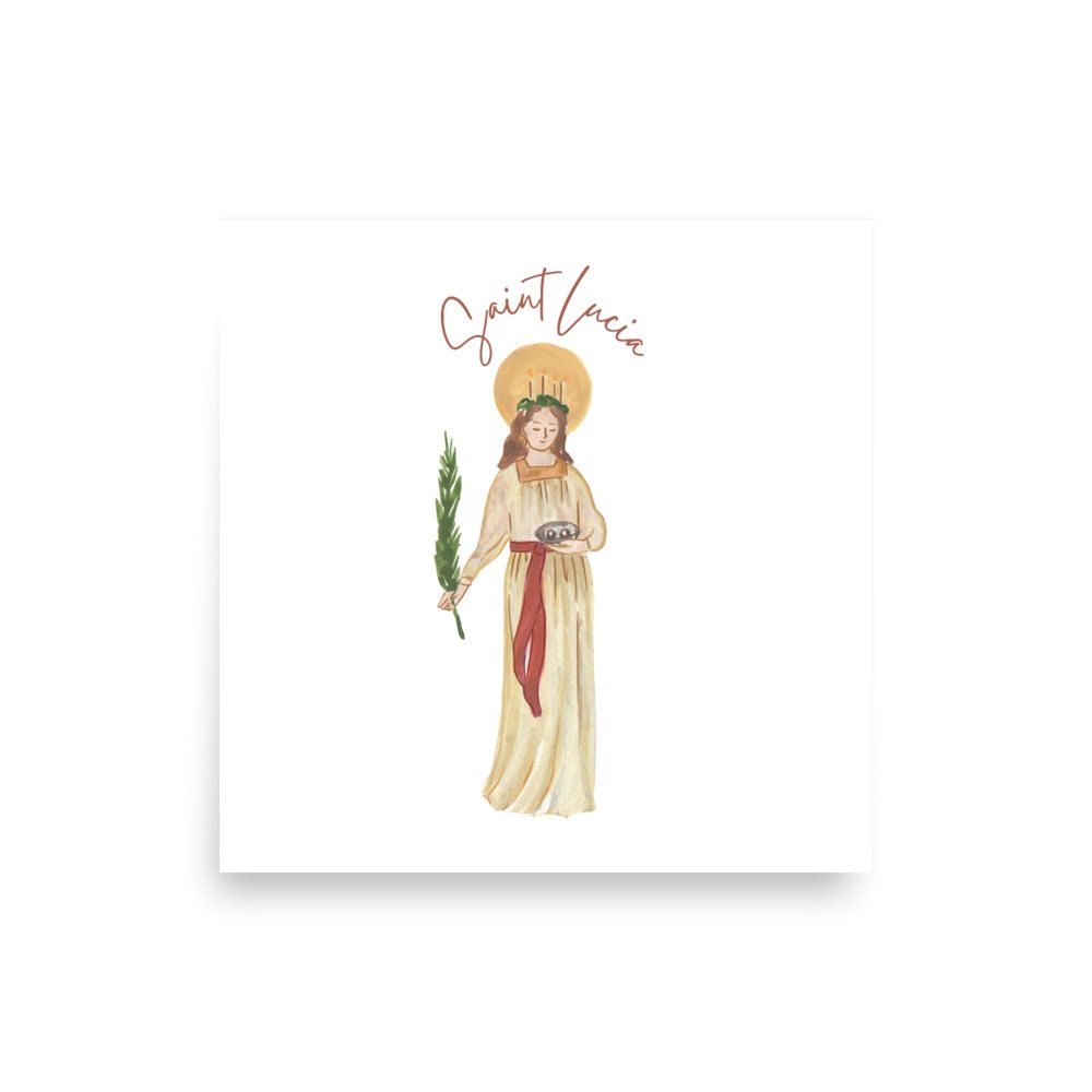 Saint Lucia Lucy Print Wall Art Catholic - Etsy