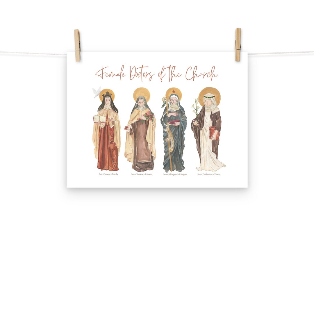 Female Doctors of the Church Print Poster Catholic Wall Art Decor - Etsy